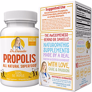 Bee Propolis from Dr. Danielle, Best Bee Propolis Supplement, 500mg 120 Capsules