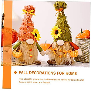 BESTOYARD 5pcs Hug Pumpkin Rudolph Tiered Tray Fall Decor for Home Gnomes Plush Gnome Doll Decors Autumn Elf Dwarf Fall Gnomes Decorations for Home Christmas Gnomes Foam Hat Halloween