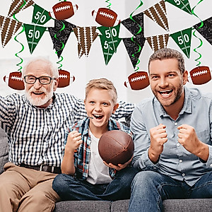 14 Pieces Football Party Supplies 2 Pieces Football Pennant Banner Garland 12 Pieces Football Hanging Swirls Decorations Sport Theme Party for Sport Clubs Party Birthday Home Decor
