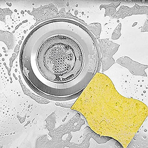 QYHOO 2 PCS Kitchen Sink Strainer Stainless Steel, 4.5 inch Diameter Anti-Clogging Drain Hair Catcher Mesh Catcher for Kitchen, Bathroom, Balcony, Floor Drain