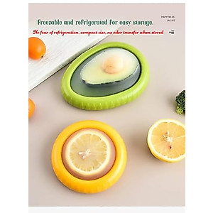 WYMZF Silicone Fruit Storage Containers, Fruit and Vegetable Anti-oxidation Storage Box for Fridge, Onion Storage and Avocado Saver Gadgets Set Ideal for Kitchen. (Mix-4set)