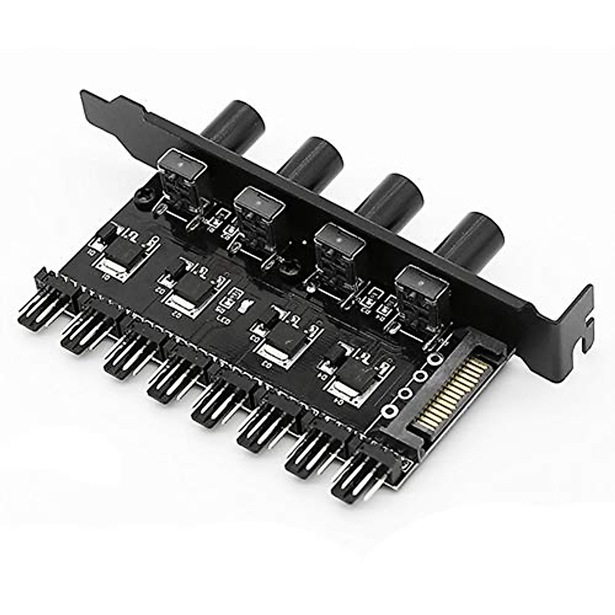 EKDJKK 12V Chassis Fan Hub CPU Cooling, Cooling Fan Hub, Computer CPU Cooling Fans, Adapter Chassis Fan and CPU Fan Hub PC Fan Controller, 3 Pin 4 Pin to 8 Pin CPU Power Adapter