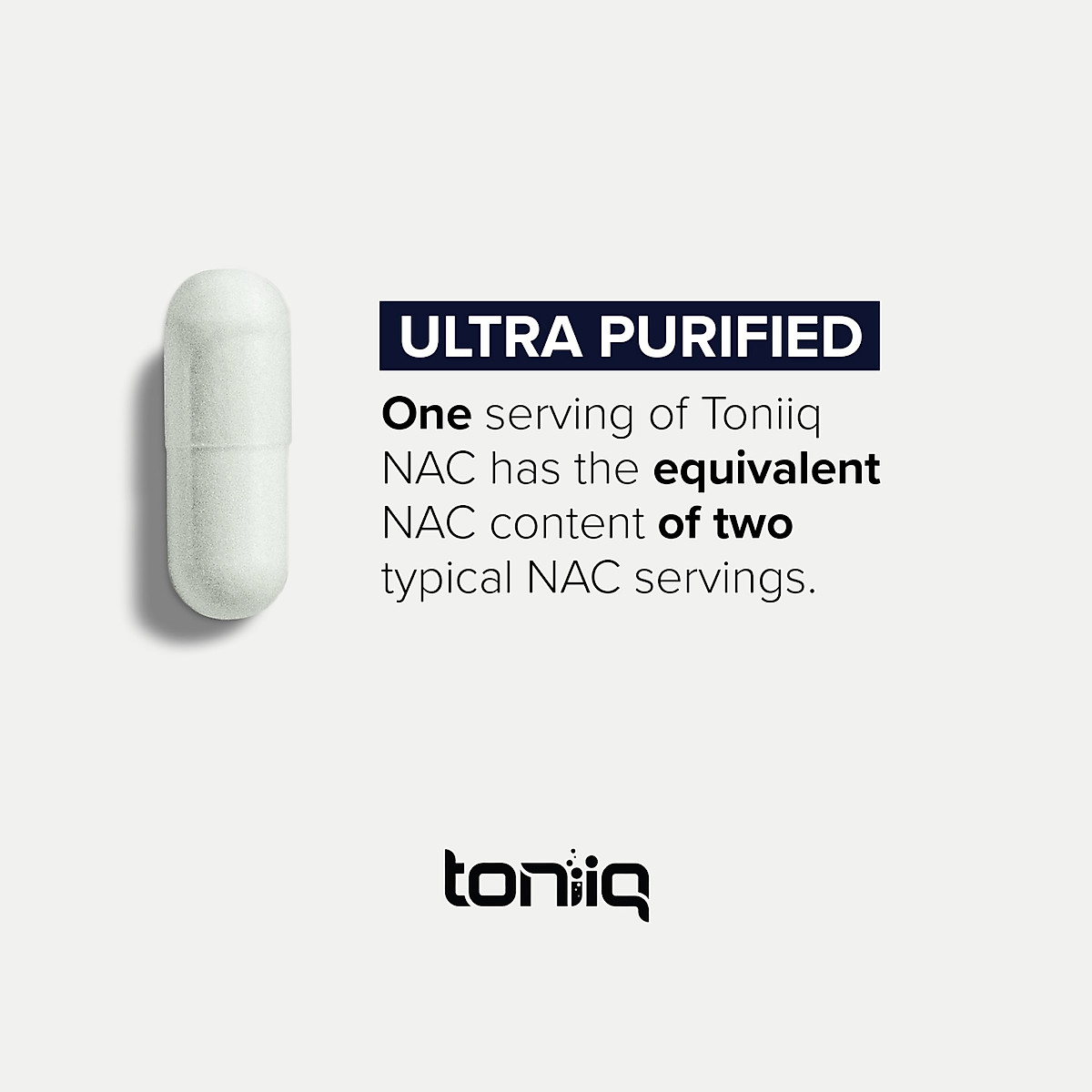 Toniiq 1300mg NAC - 4 Month Supply - Min. 98%+ Tested Purity - Ultra High Strength Bioavailable NAC Cysteine Supplement - 240 Vegetarian N Acetyl Cysteine Capsules -Lab Tested TQ