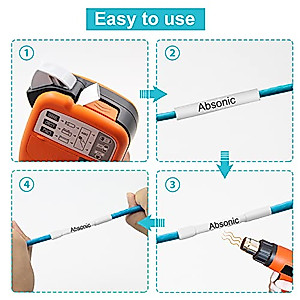Absonic 3-Pack Compatible Label Tape Replacement for Brother Heat Shrink Tube Hse-251 HS-251 HS251 HSe251 24mm 0.94" Black on White P Touch 1 Inch for PT-D600 E500VP E550W P700 PT-P750WVP Label Maker