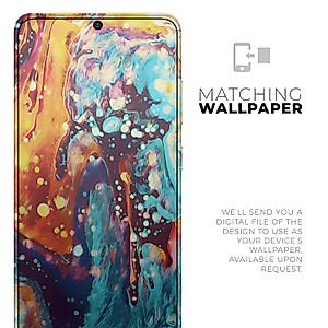 DesignSkinz Liquid Abstract Paint Remix V22 Protective Vinyl Decal Wrap Skin Cover Compatible with The Samsung Galaxy S20 (Screen Trim & Back Glass Skin)