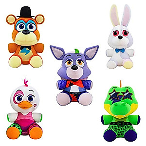 Funko Plush: Five Nights at Freddy's - Security Breach Set of 5 - Vannie, Glamrock Freddy, Glamrock Chica, Montgomery Gator, Roxanne Wolf - FNAF 6" Plush Bundle