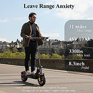 iENYRID Commuter Electric Scooter for Adults with Seat, 800W e Scooter up to 28 mph, 31 Miles with 48V UL Certified Battery, Folding Electric Scooter for Adults 10 inch Pneumatic Tires, Ship from US