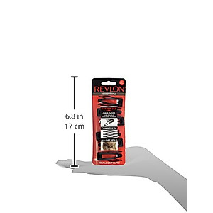 Revlon Rubberized Double Grip Black Hair Clips, 6 count