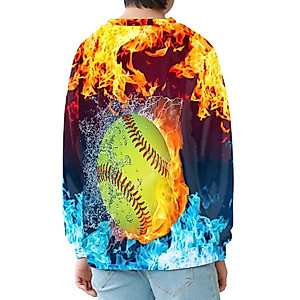 JEOCODY Baseball Crew Neck Sweatshirt Cute Pullover Sweater for Boys Long Sleeve T-Shirt Cool Clothes for Teens Kids Size 8-10 Years