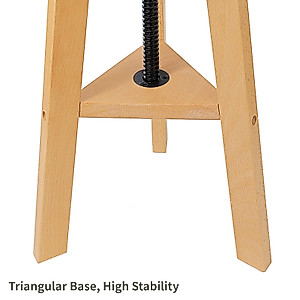 BIJIAMEI Adjustable Height Artist Drafting Stool, Beech Wooden Artist Stool, Drafting Chair Painting Stool Adjustable Height Chair for Artist Drafting & Painting, Height Up to 25.6'', Natural
