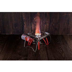 CAMPINGMOON Portable Folding Camping Campfire Grill over Fire Split Stoves 304 Stainless Steel (Grid wire (MS-1011))