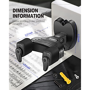 Donner Guitar Wall Mount Locking 3-Pack, Guitar Wall Hangers Auto Lock for Acoustic Electric Guitar Bass Mandolin, Black