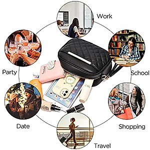 I IHAYNER Cute Little Multiple Pocket Small Crossbody Bag for Women Quilted Shoulder Purse for Teen Girls Lightweight Purse With Tassel Pink