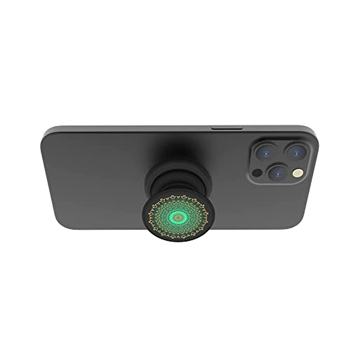 FAB POPS Magnetic Phone Grip with Collapsible AIRPOP Technology and built in Magnets Made in the USA Green Mandala