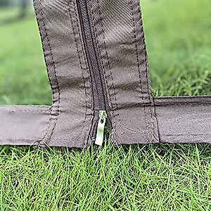 13' x 10' Gazebo for Patio with Mosquito Netting, Outdoor Canopy with Ventilated Double Roof and Corner Shelves, Pergolas for Shade and Rain with Metal Frame, Perfect for Backyard and Deck, Brown Top