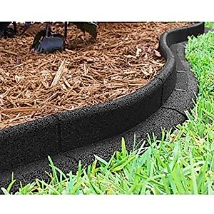 EcoBorder Black Recycled Rubber 4ft Lawn Edging (6pc Box)