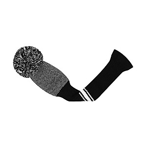 Scott Edward Knit Golf Club Cover Set of 3 Black and White Dot Fish Scale Pattern Protect Driver Wood(460cc) Fairway Wood and Hybrid/UT with Rotating Club Number Tags