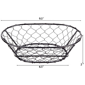 Yesland 2 Pack Rope Metal Oval Bread Basket, 9 1/2 x 6 1/2 x 2 Inches, Bread Proofing Basket for Professional & Home Bakers