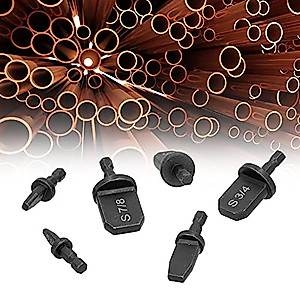 Hilitand 6Pcs Swaging Tool Drill Bits Set, Professional Manual Copper Pipe Swage Tool Drill Bits Triangular Handle, HVAC Repairing Set 7/8'', 3/4'', 5/8'', 1/2'', 3/8'', 1/4'' Bits