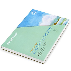 Watercolor Paper Block,Lightwish Hot Press Artist Watercolor Sketchbook,100% cotton/Acid-free,20 Sheets,10.63 * 7.48Inches 140lb/300gsm,Art Supplies for Adults, Artists, Students