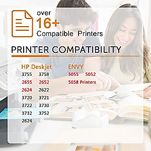 Inktopia Remanufactured Replacement for HP 65 65XL (1 Black 1 Tricolor) Ink Cartridges for HP Envy 5055 5052 5058 Deskjet 3755 2652 2655