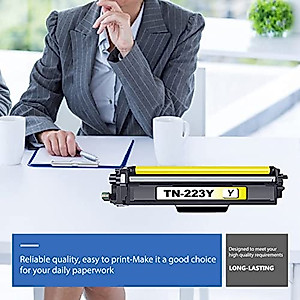 BIGSPCE Compatible TN223Y TN-223Y Standard Yield Toner Cartridge Replacement for Brother MFC-L3770CDW L3710CW HL-3210CW 3230CDW 3230CDN DCP-L3510CDW Printer (1 Pack, Yellow)
