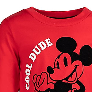 Disney Mickey Mouse Infant Baby Boys 2 Pack Long Sleeve T-Shirts Black/Red 18 Months