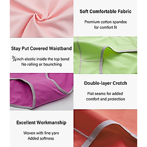 wirarpa Women's Cotton Underwear Stretch Mid Waisted Briefs Ladies Panties Multicolored X-Small