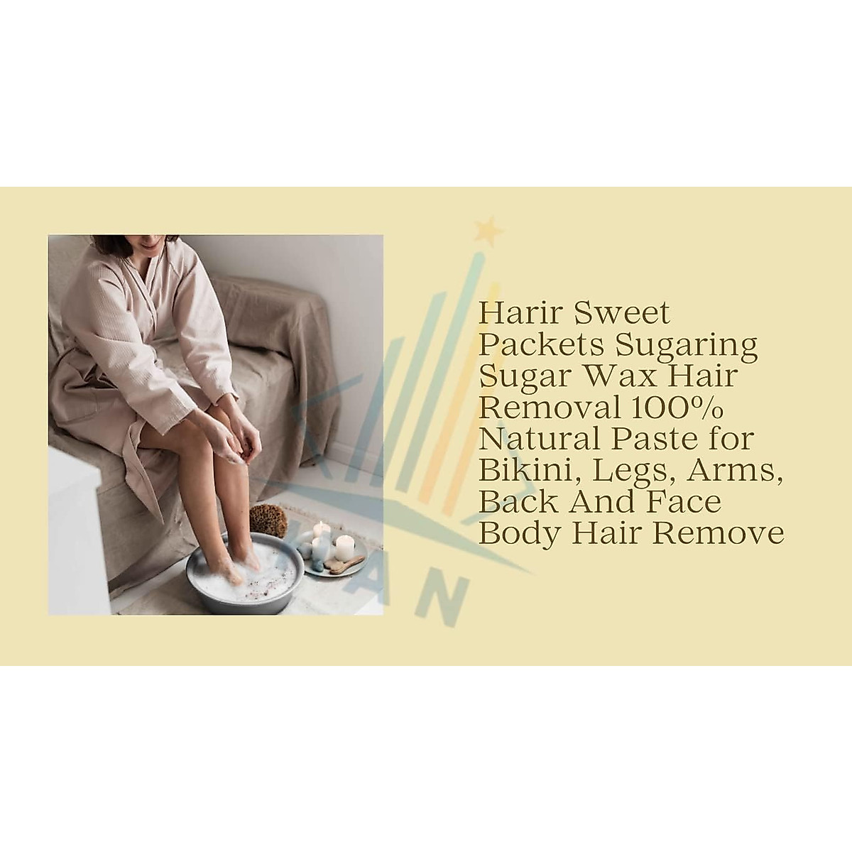 Sweet Packets Sugaring Sugar Wax Hair Removal 100% Natural Paste for Bikini, Legs, Arms, Back And Face Body Hair Remove 3 X 100 gm