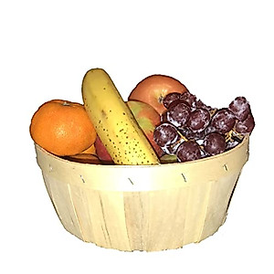 Bert's Garden Shallow Basket, Produce Baskets, Natural Wooden Baskets with 6 inch Saucer to Use as Planter, Make Gift Baskets 2 Pack(7" Shallow Basket)