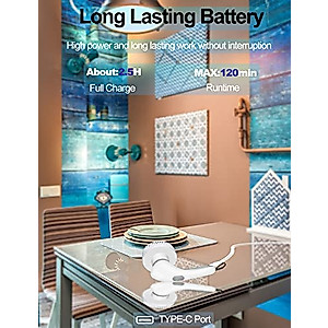 Electric Spin Scrubber,Electric Cleaning Brush,Two-Speed Cordless Curved Handle Cleaning Scrubber,IPX7 Waterproof Short Handle Power Scrubber,Household Motorized Brush for Cleaning Bathroom, Kitchen