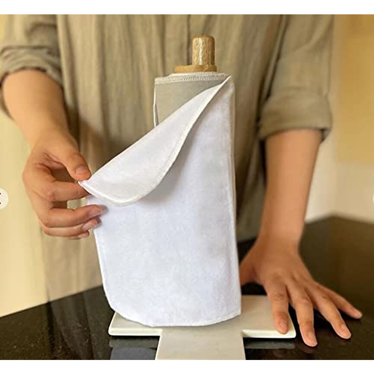 haakaa Reusable Cotton Cloth Wipe - Ultra Soft Absorbent Baby Diaper Wipe|Washable Home Kitchen Cleaning Rags|Safe Personal Baby Care Tissue -8PK Size S