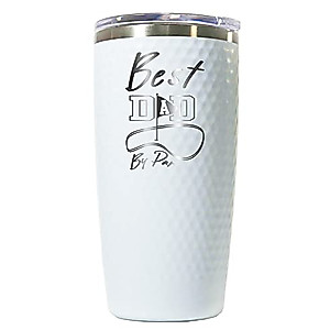 Mato & Hash 20oz Dimpled Tumbler Custom Golf Tumbler For Dad or Grandpa (Best Dad By Par)