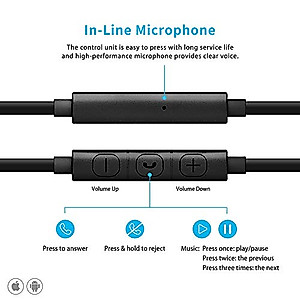 MOXKING Wired Sport Earphone Running Earphone with Microphone and Remote Sweatproof and Noise-Resistant in Ear Earphone for Running Gym Jogging Workout Exercise (Blue)