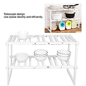 2‑Tier Sink Rack Cabinet Organizer Storage Retractable Design Optimized Home Space Detachable Partition Under Sink Organizer for Home
