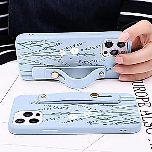 Yoedge Hand Strap Case for Samsung Galaxy A32 4G with Convertible Stand, Soft Silicone Shockproof Bumper Adjustable Wrist Strap Holder Cover Compatible with Samsung A32 4G - 6.4 inch, Art Flower