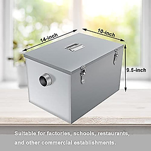 8 lbs Commercial Grease Trap for Home Restaurants Under Sink, Stainless Steel Interceptor