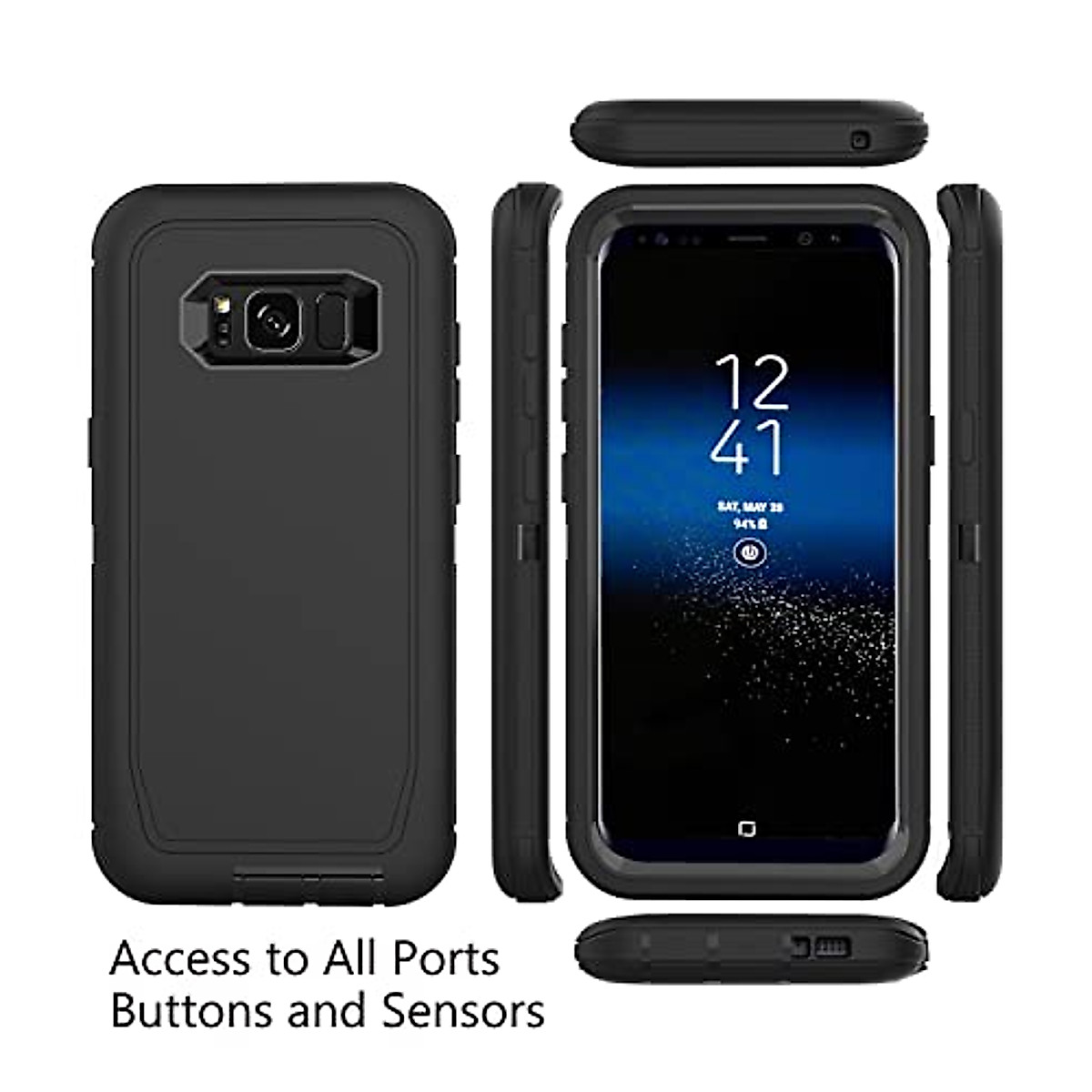 Guirble Case for Samsung Galaxy S8 Plus,Dustproof Shockproof Phone Case Samsung Galaxy S8 Plus Case,Heavy Duty Protective Samsung S8 Plus Case,Galaxy S8 Plus Case 6.2 Inch(Black)