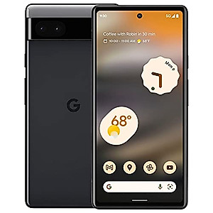 Google Pixel 6a 5G (128GB, 6GB) 6.1" OLED, 4K Camera, 4G Volte (GSM + CDMA) Fully Unlocked (Verizon, T-Mobile, AT&T, Straight Talk) US Model (w/Fast Car Charger, Charcoal) (Renewed)