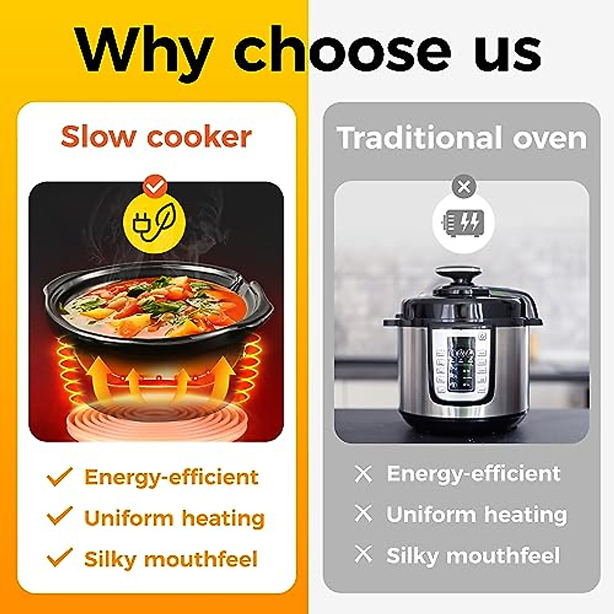 Sunvivi Triple Slow Cookers, 3x1.5 Qt Food Warmer Adjustable-Temp Server, Buffet Server for Parties, Mini Crock Dips Pot, Entertaining ＆ Holiday, Dishwasher Safe Glass Lid & Ceramic Pot, Stainless Copper with Lid Rests, 2 Year-Guarantee