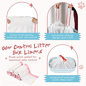 Colarr 50 Count Large Cat Litter Box Liners 31 x 18 Inch Liners Bags with Drawstring Cat Liners for Litter Box Pets Cats