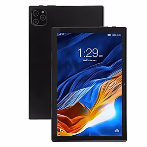 10.1 Inch Tablet, 2.4G 5G Dual Band Black Tablet 1080x1960 HD Resolution 6GB 128GB 100-240V for Study (US Plug)