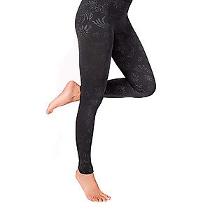 MUK LUKS womens Women's 1-pair Embossed Leggings Hosiery, Black, X-Large-XX-Large US