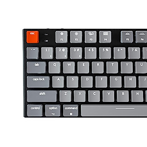 Keychron K1 Bluetooth Mechanical Keyboards, Wireless Gaming Keyboard with Low Profile Gateron Brown Switch/White LED Backlight/USB C, 87 Keys N-Key Rollover for Mac,Windows PC Gamer-Version 4