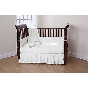 TL Care 100% Natural Cotton Percale Crib Bed Skirt, Pink, Soft Breathable, for Girls