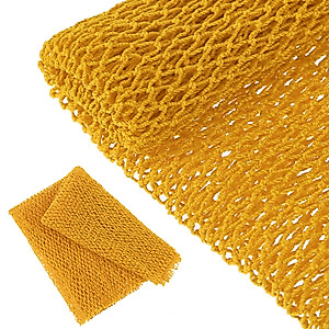 Geiserailie African Long Bathing Net Sponge Long Shower Body Scrubber Back Scrubber Skin Smoother Net Bathing Sponge for Daily Use or Stocking Stuffer(Yellow)