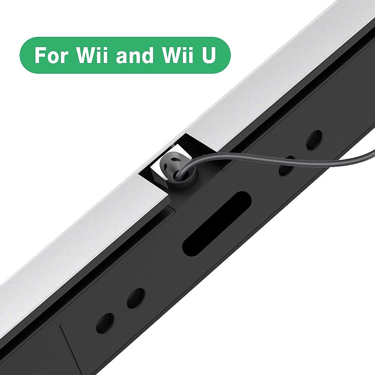 SOONORY for USB Wii Sensor Bar, Infrared IR Ray Motion Sensor Signal Receiver for Nintendo Wii and Wii U Console USB Port with Stable Stand(Black/Silvery)