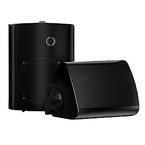 Herdio 5.25 Inches 200 Watts Passive Wired Indoor Outdoor Patio Deck Speakers All Weather Wall Mount System