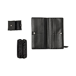 DKNY Women's Casual Phoenix 3 in 1 Box Set Classic Wallet, Black/Silver, One Size