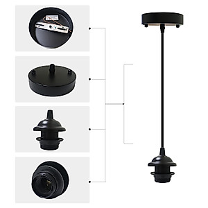 GOTEYSE Industrial Mini Pendant Light Kit, UL E26 Lamp Socket Retro Pendant Light Cord, Mini Ceiling Pendant Light, Adjustable DIY for Kitchen Bedroom Bar Cafe